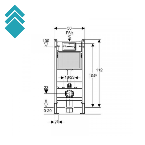 Geberit Duo Basic SET + Delta bela tipka | Ceramica ABR