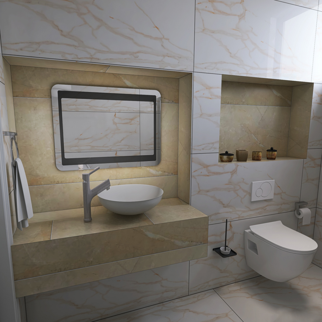 Kupatilo sa pločicama koje imaju strukturu mermera | Ceramica ABR