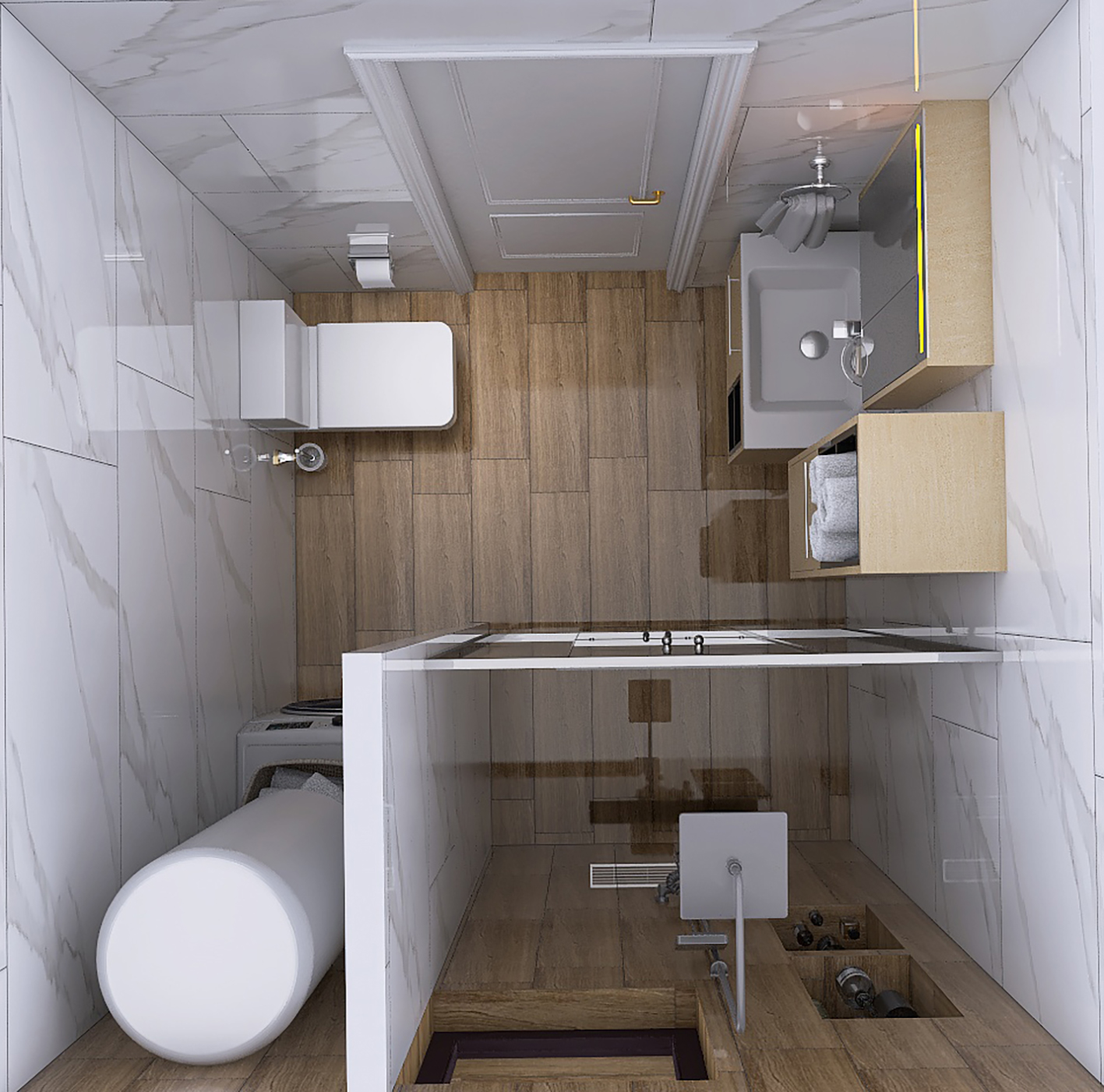 Uredjenje kupatila španskim pločicama – imitacija mermera i drveta ...